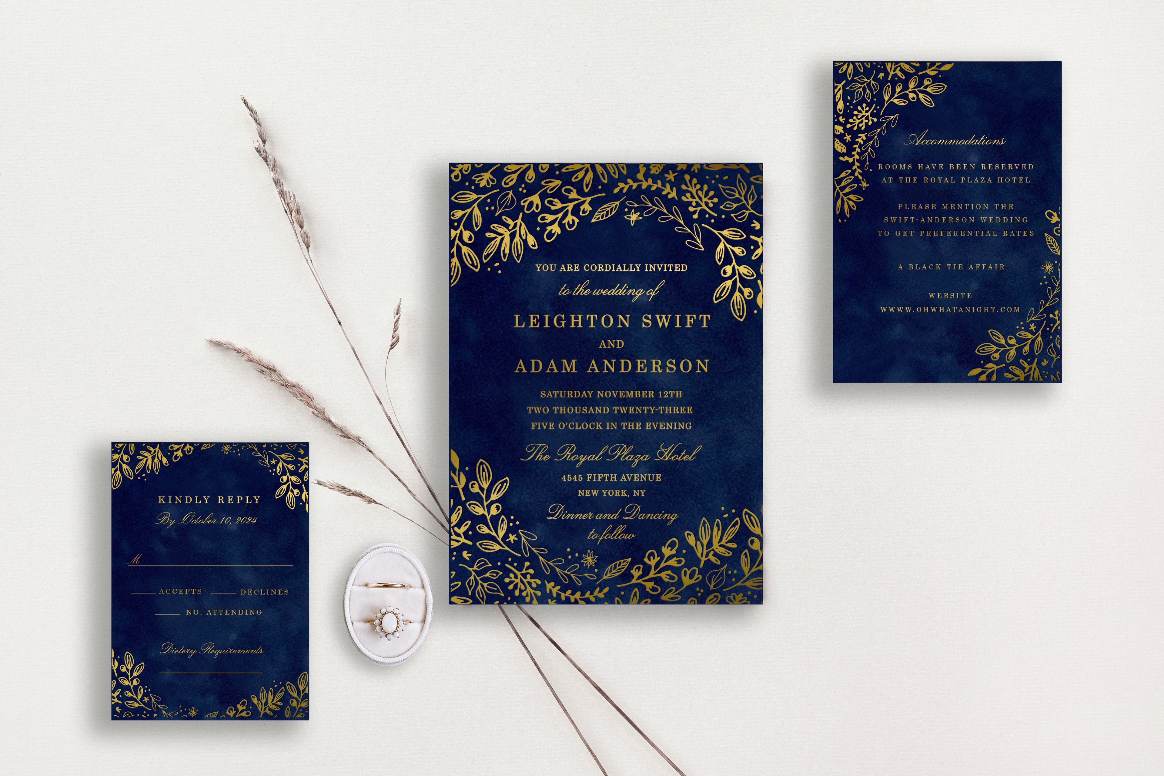 Leighton Velvet Wedding Invitations – Ladd Stamps