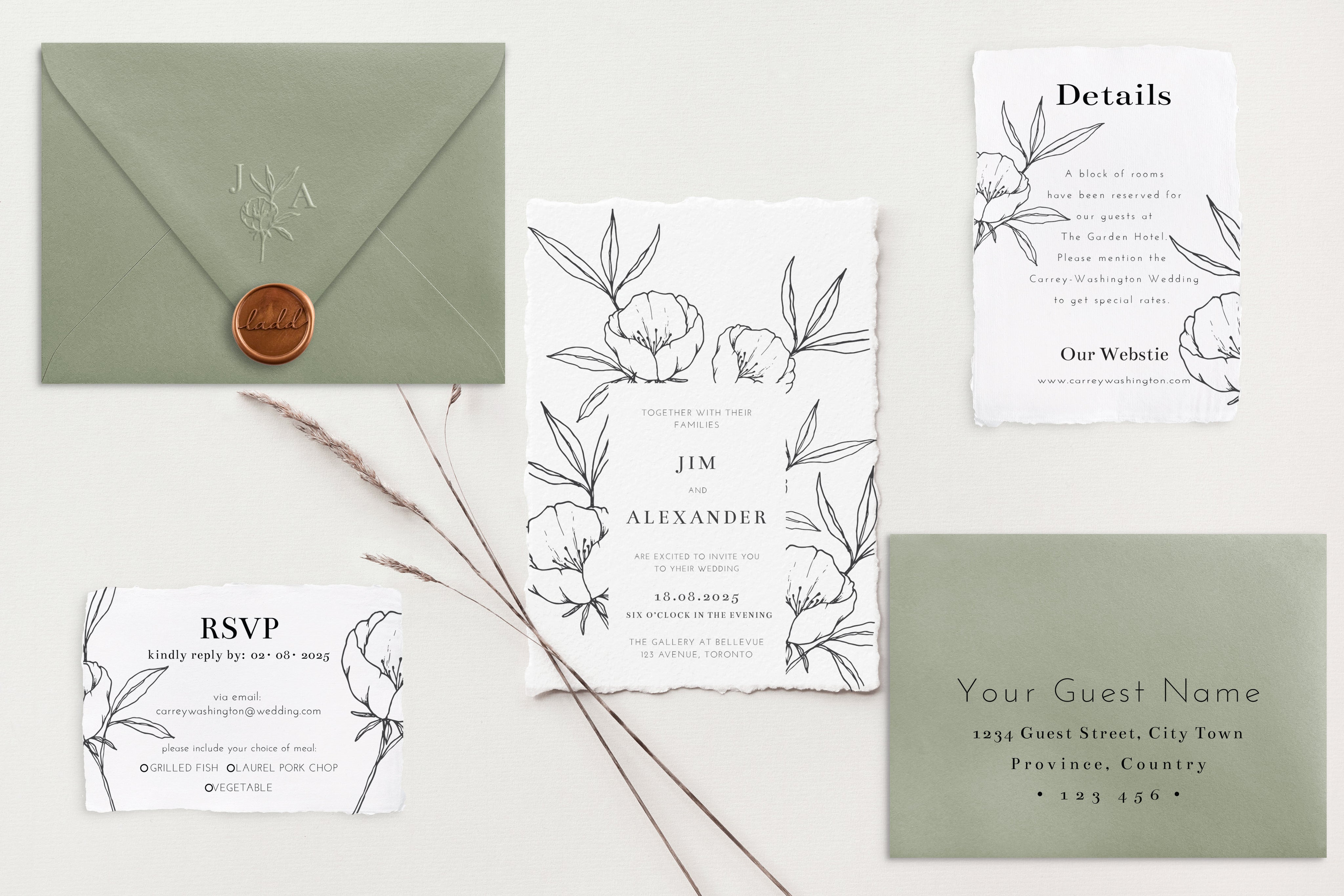 Alexander Deckle Edge Wedding Invitations – Ladd Stamps