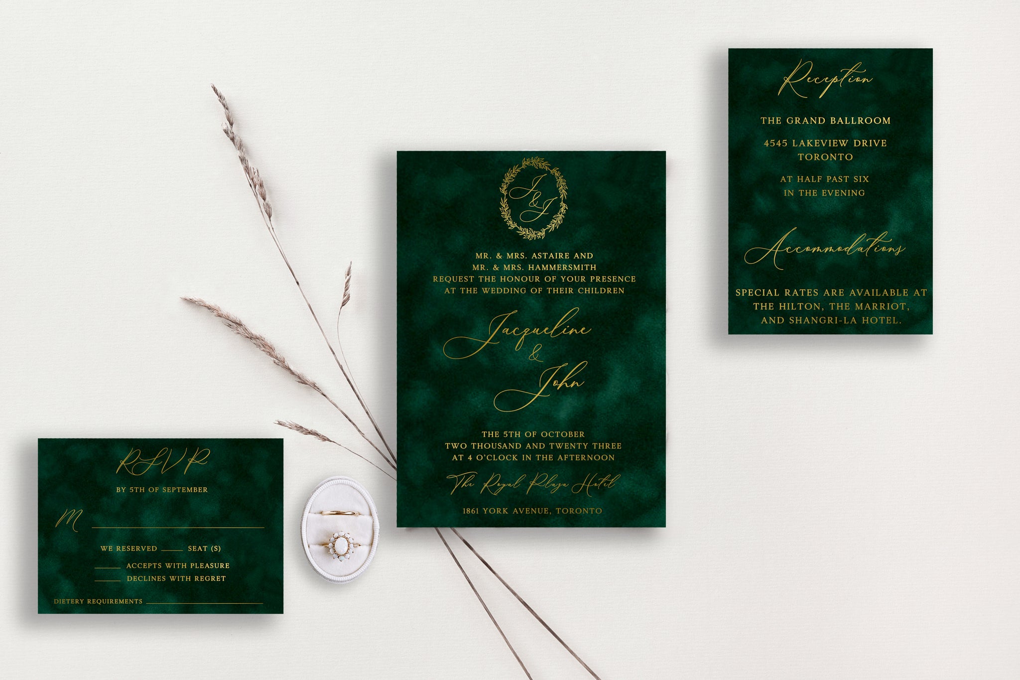 Jacqueline Velvet Wedding Invitations – Ladd Stamps