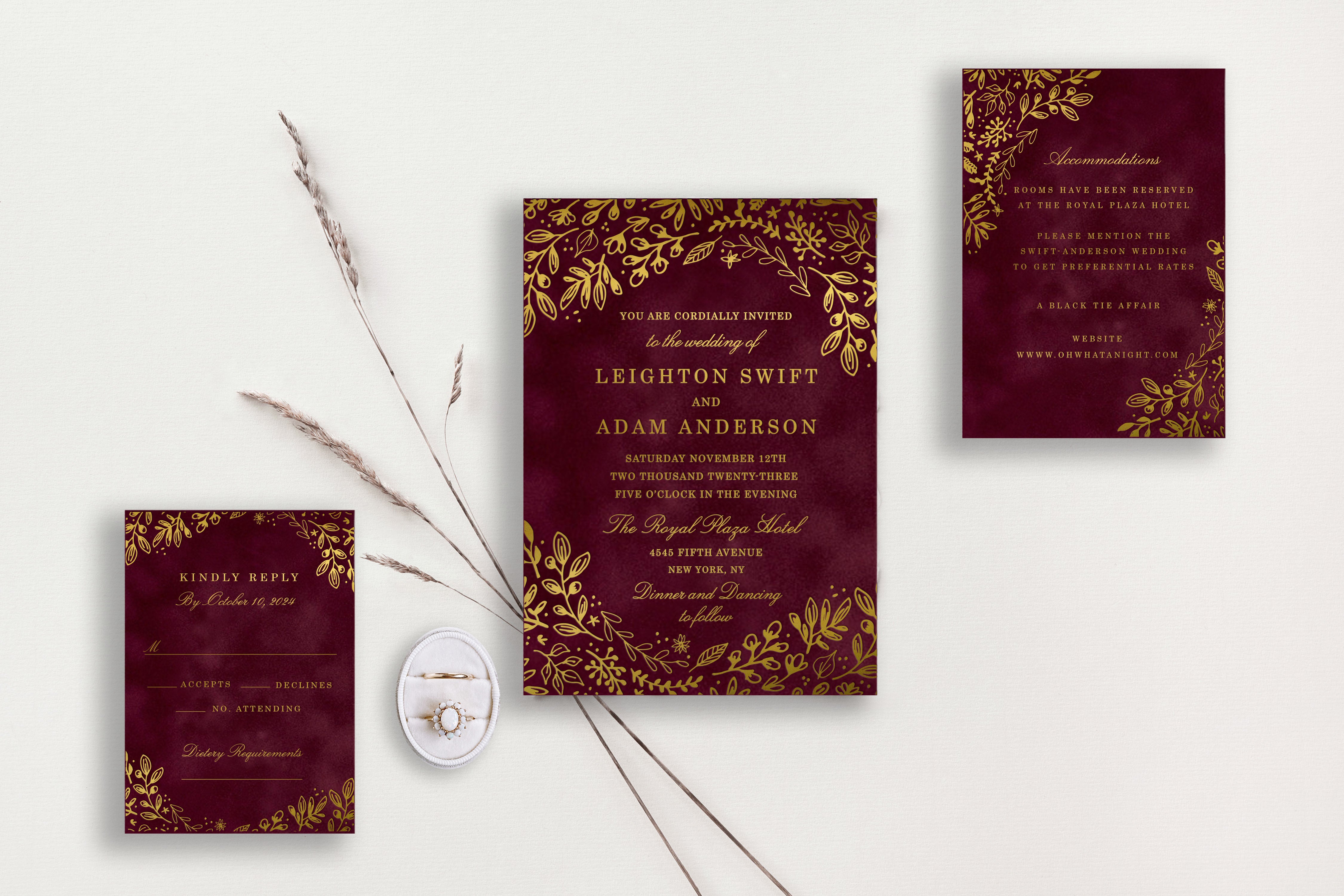 Leighton Velvet Wedding Invitations – Ladd Stamps
