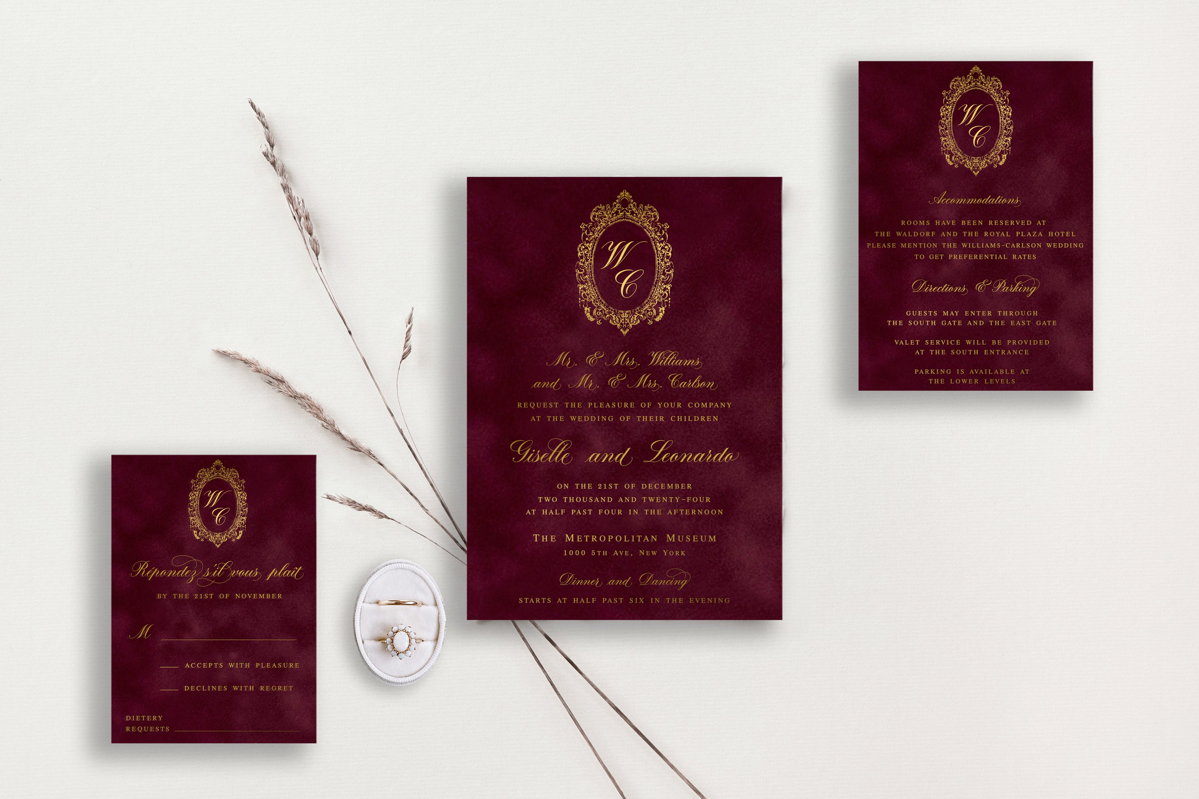 Giselle Velvet Wedding Invitations – Ladd Stamps