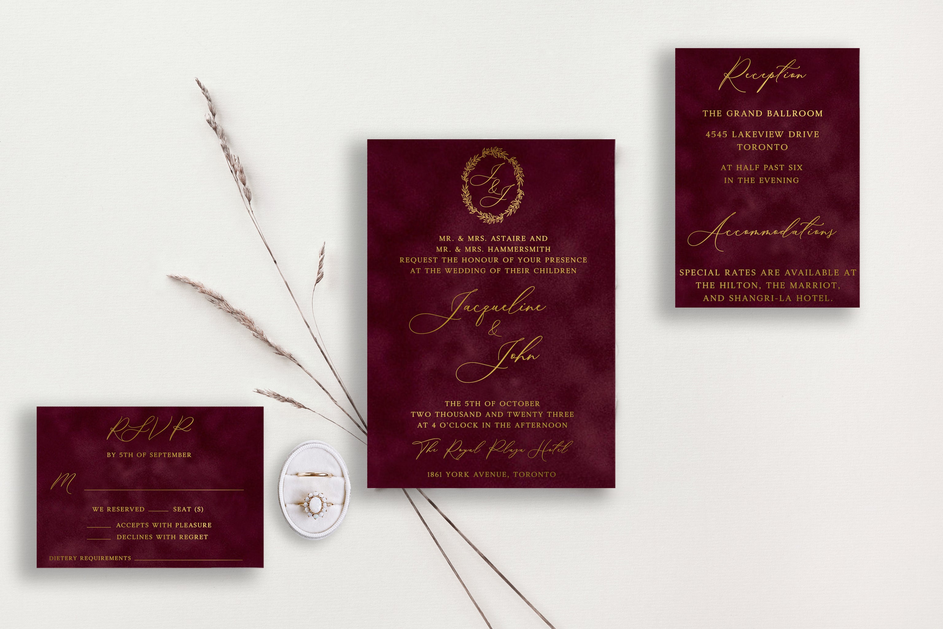 Jacqueline Velvet Wedding Invitations – Ladd Stamps