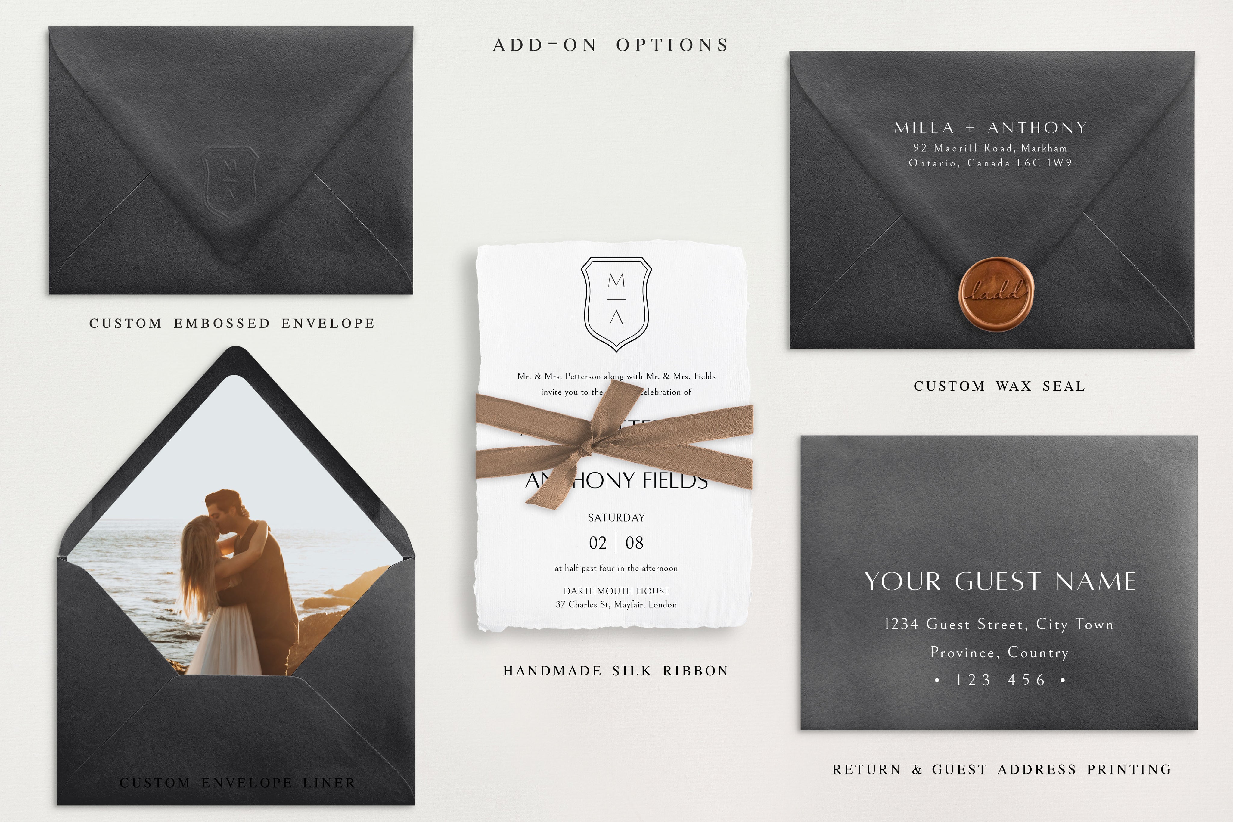 Milla Deckle Edge Wedding Invitations – Ladd Stamps