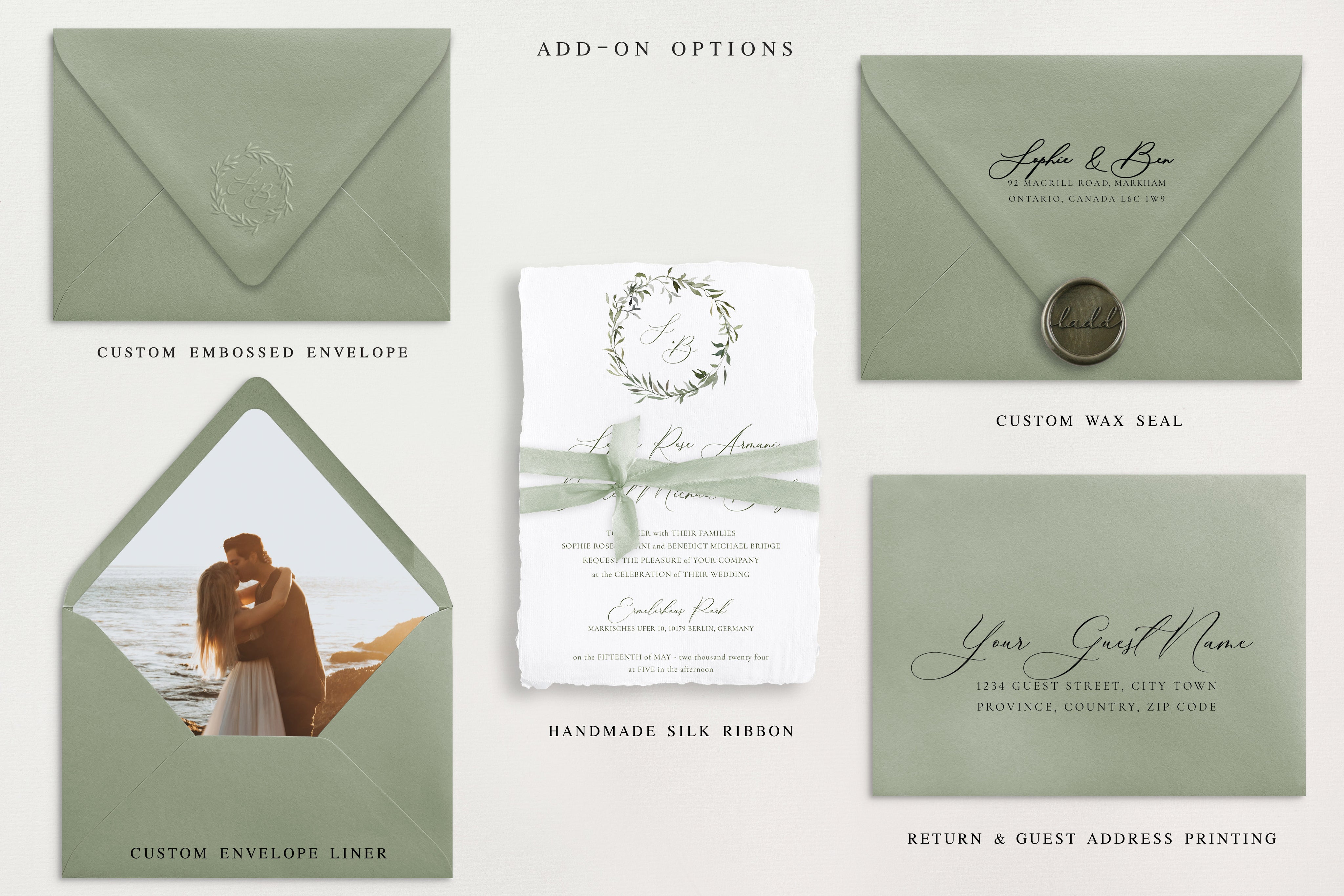 Sophie Deckle Edge Wedding Invitations – Ladd Stamps