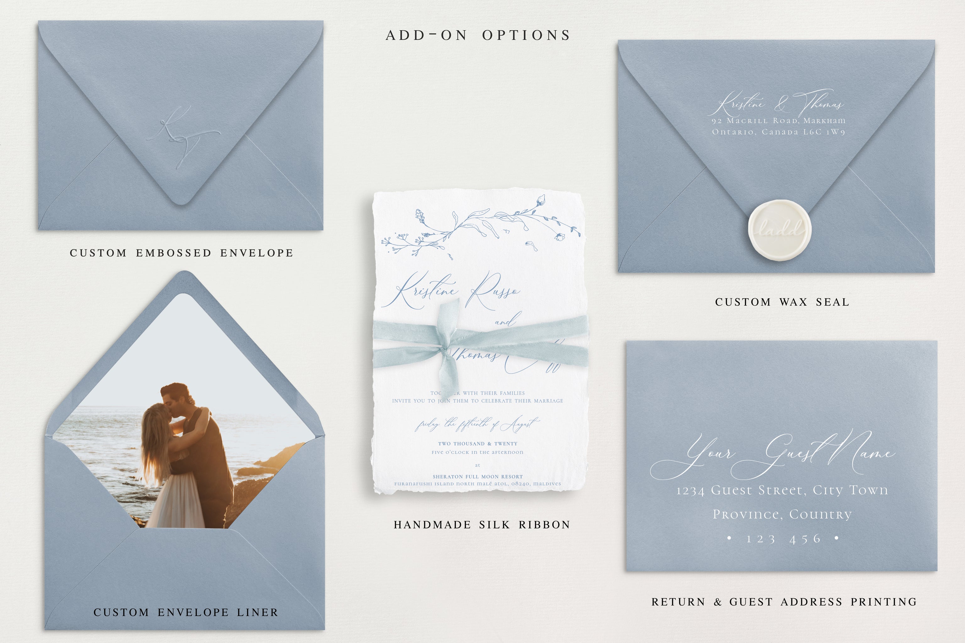 Kristine Deckle Edge Wedding Invitations – Ladd Stamps